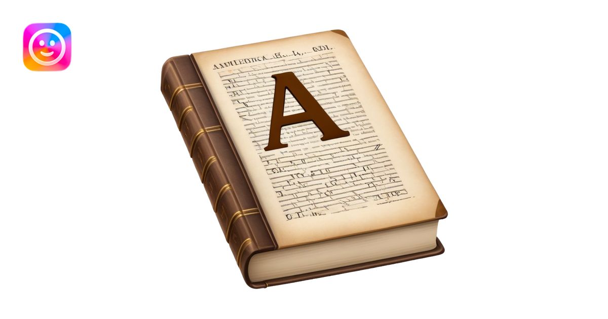 English dictionary book with letter A visible emoji | AI Emoji Generator