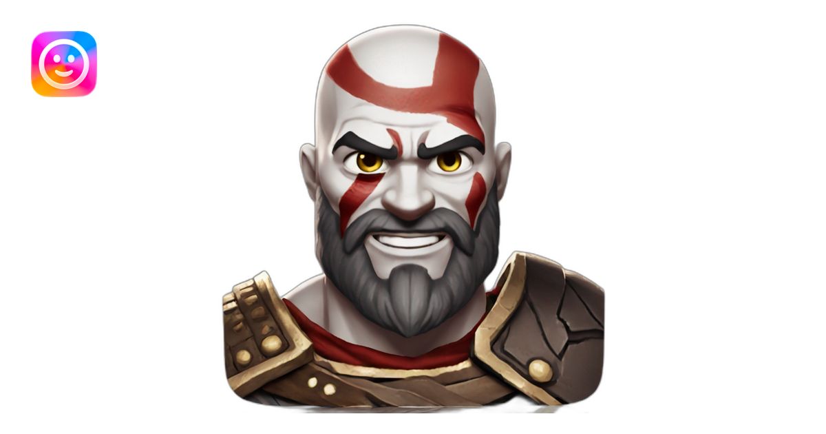 kratos god of war smile emoji | AI Emoji Generator