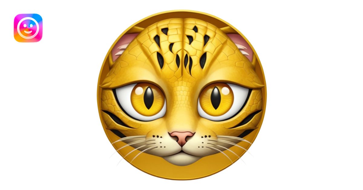 Realistic Cat-Reptile slit pupil eye in a circle emoji | AI Emoji Generator