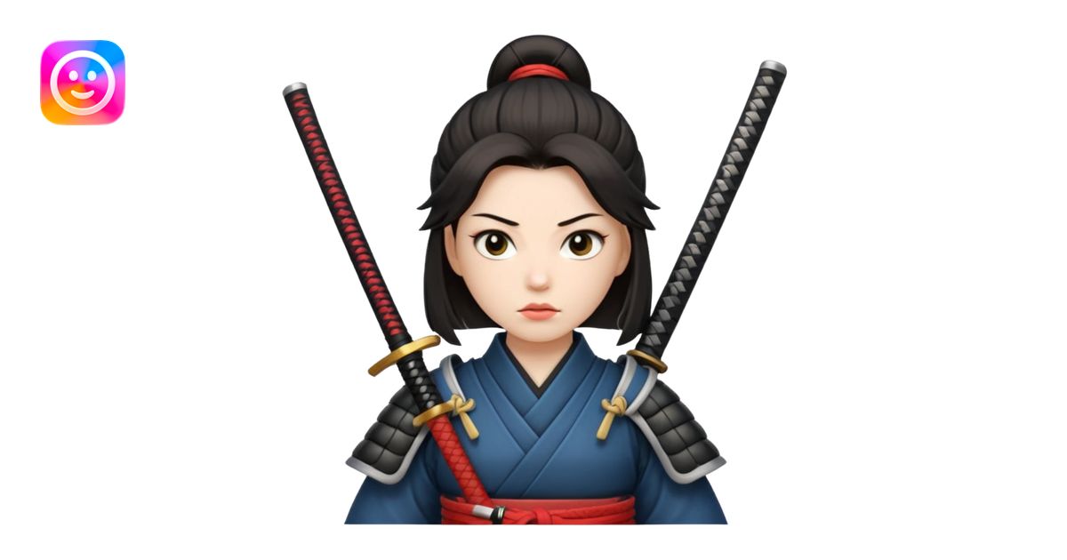 lady samurai holds katana emoji | AI Emoji Generator