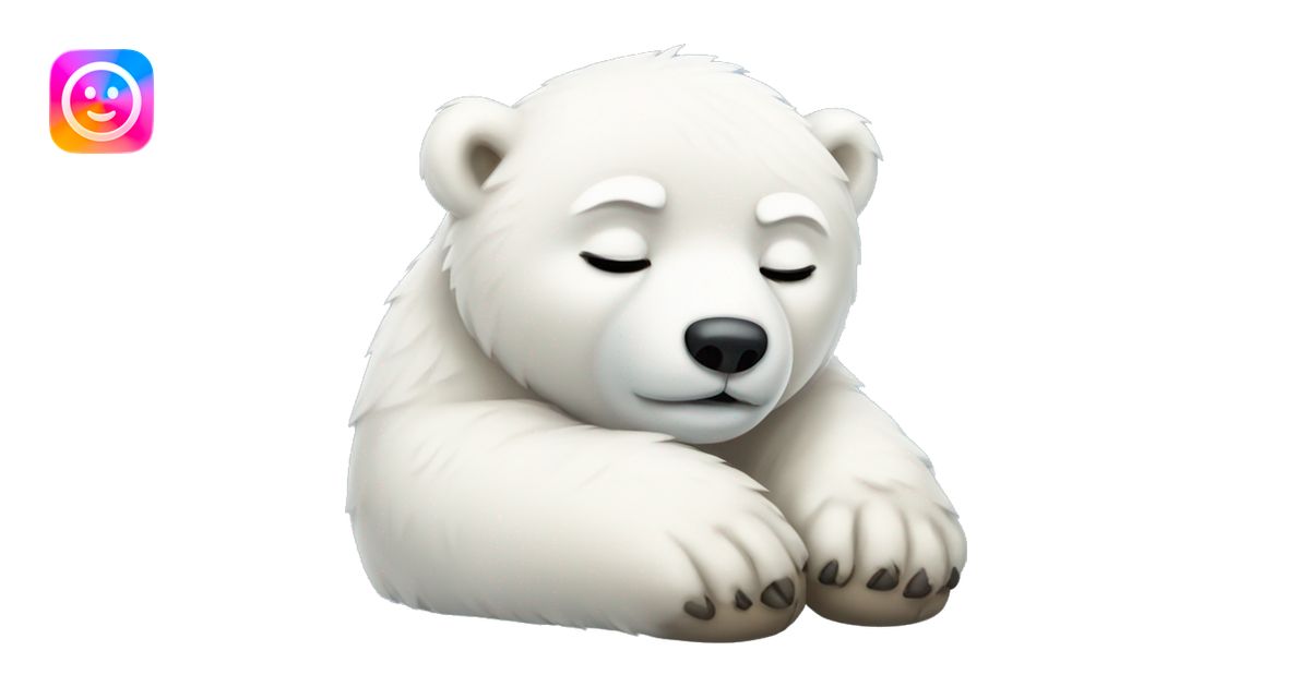 Sleepy polar bear cub emoji | AI Emoji Generator
