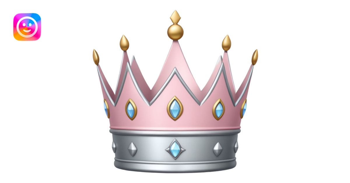 light pink and silver crown emoji | AI Emoji Generator