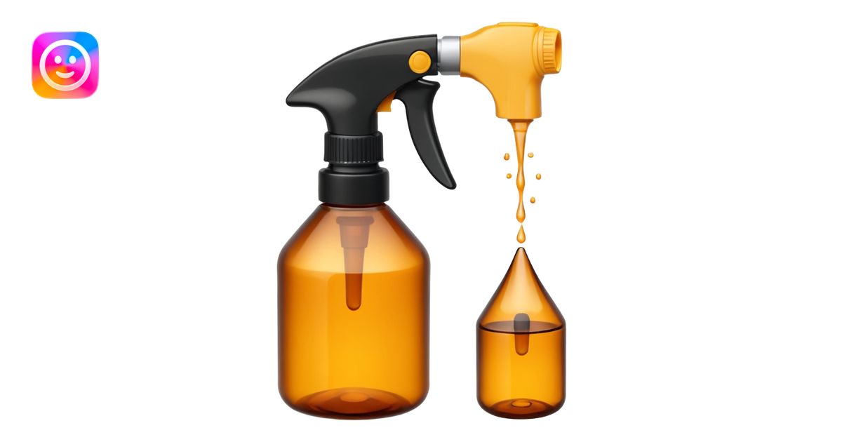 Spray bottle amber black top emoji | AI Emoji Generator