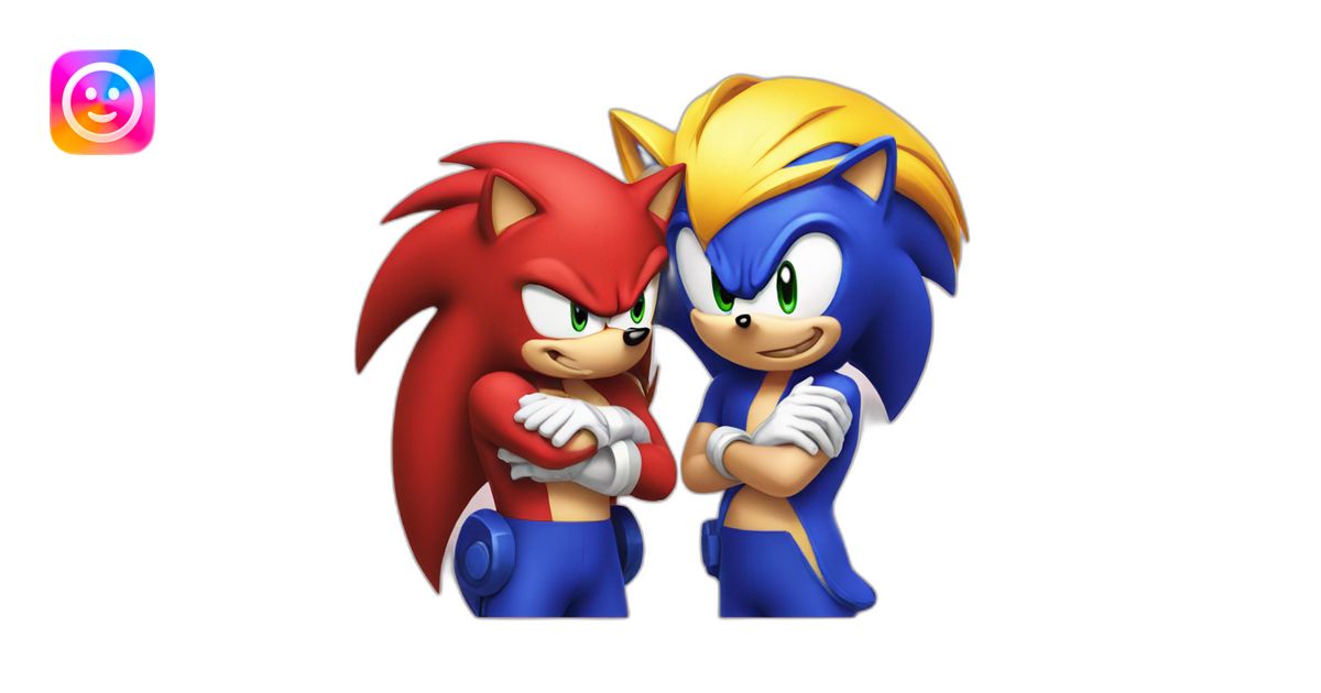 Sonic and knuckles emoji | AI Emoji Generator