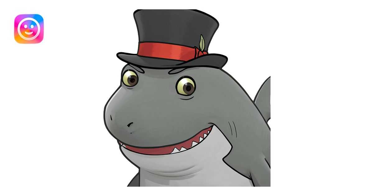Shark with a top hat meme | AI Emoji Generator