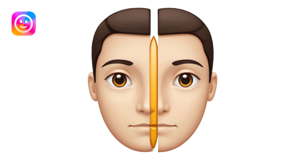 a human face with two sides, one side looking left, one side looking ...