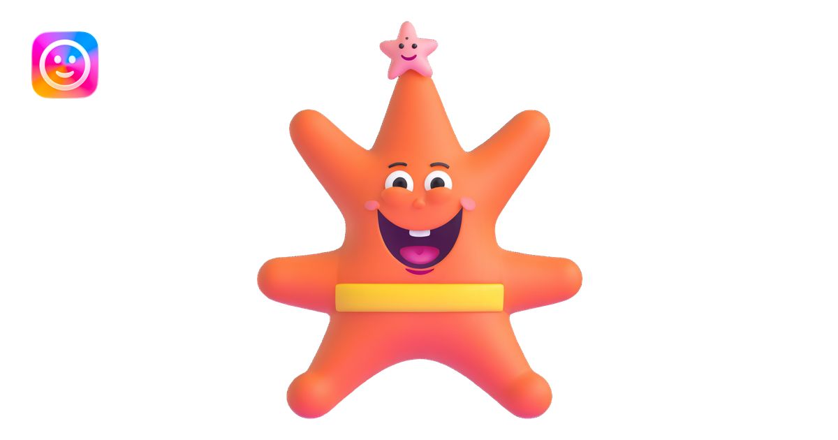 Patrick Star from SpongeBob, smiling emoji | AI Emoji Generator