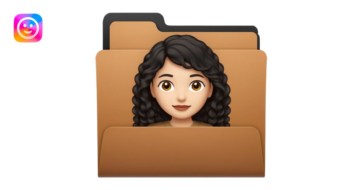 A **simple emoji-style icon** of a **black transparent plastic folder ...