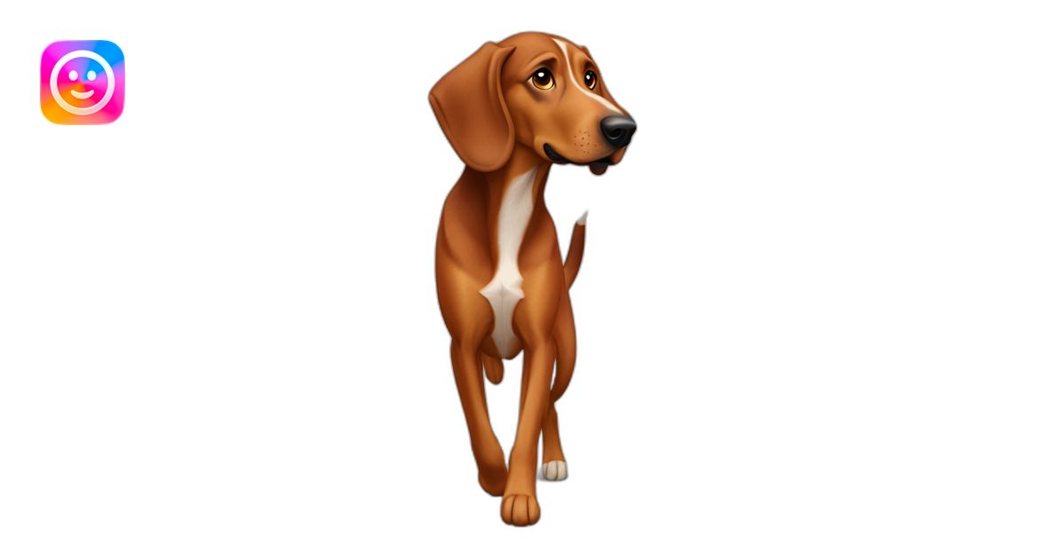 redbone coonhound shepherd mix walking emoji | AI Emoji Generator