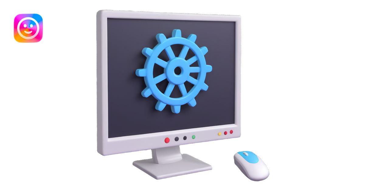 3D Emoji style icon representing application testing setup, featuring a ...