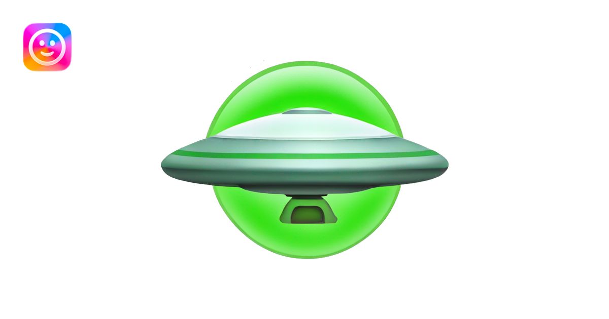 ufo flying saucer beaming up a green check mark emoji | AI Emoji Generator