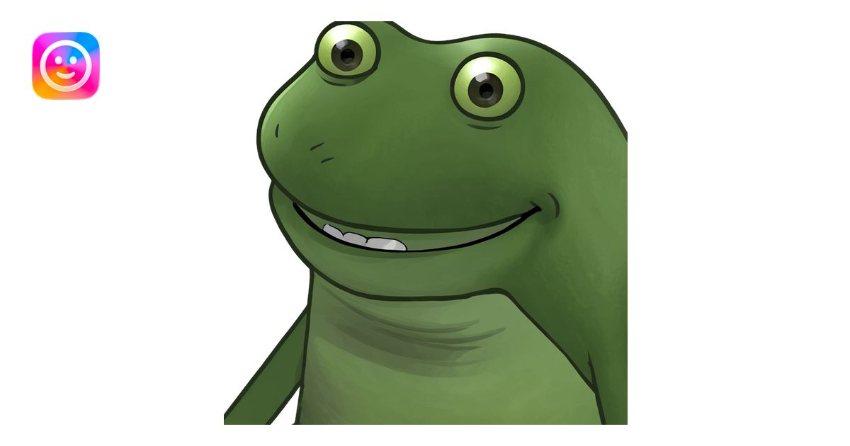 pepe the frog with a big grin meme | AI Emoji Generator