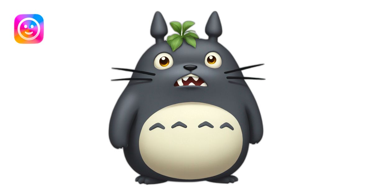 Angry dark Totoro emoji | AI Emoji Generator