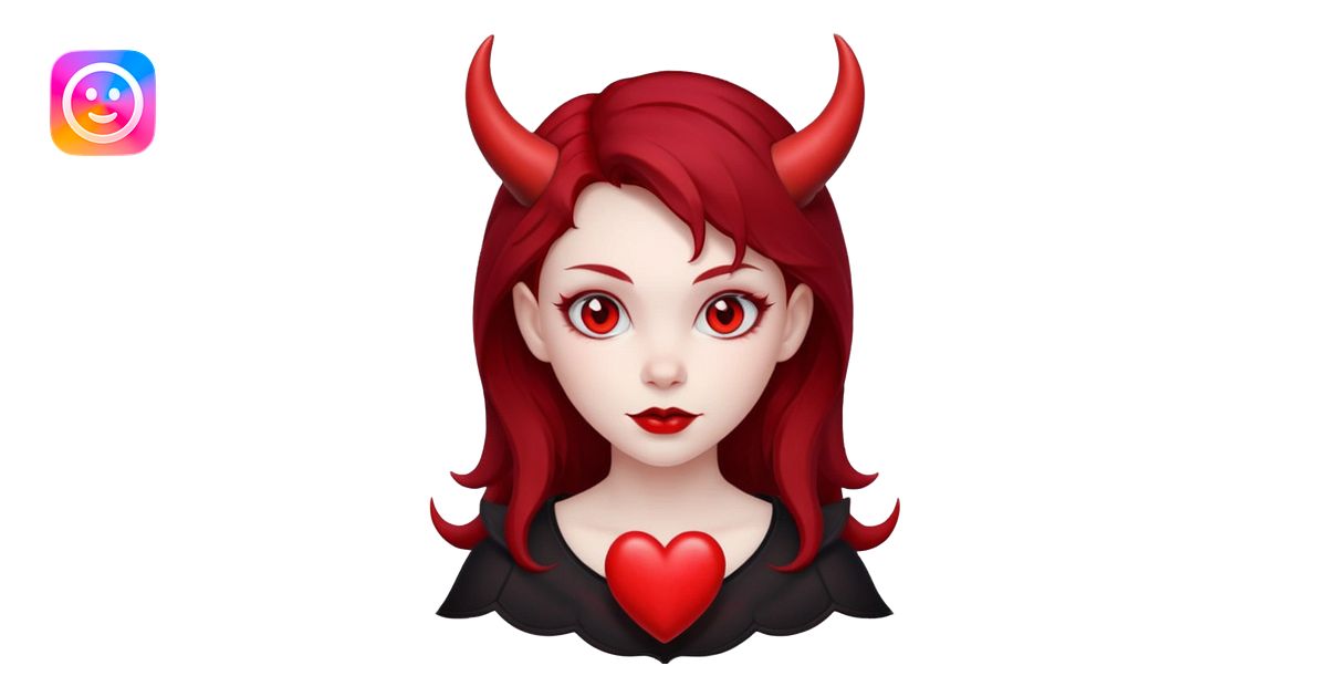 Devil girl is heart emoji | AI Emoji Generator