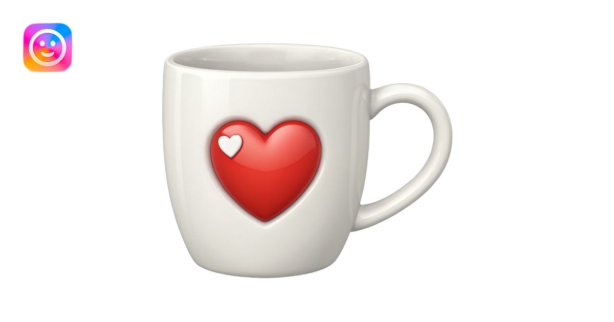 mug with heart symbol emoji | AI Emoji Generator
