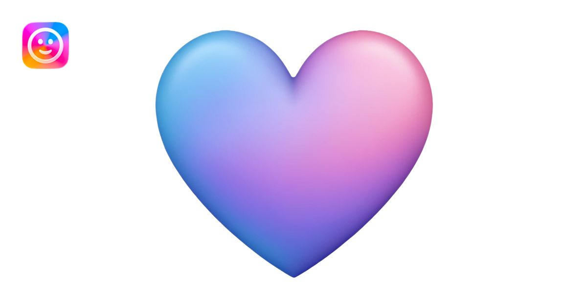 Stitched pastel pink-violet-blue-gradients heart emoji | AI Emoji Generator