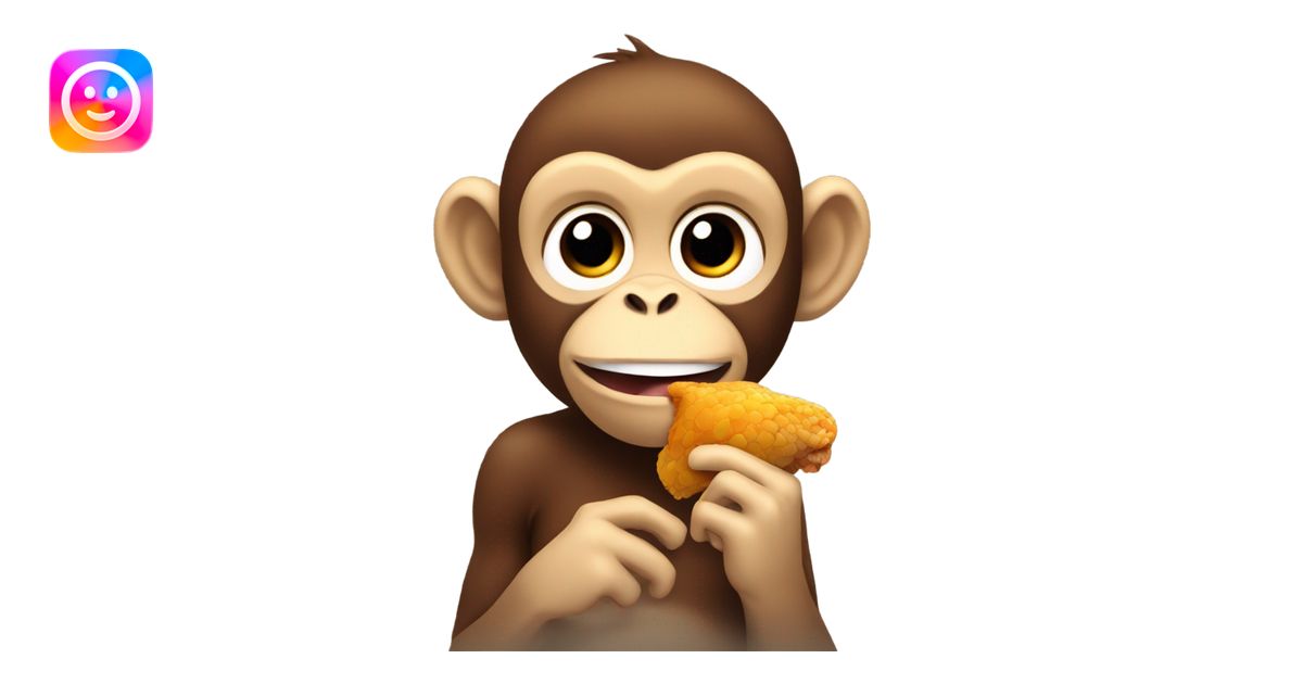 Monkey eating chicken emoji | AI Emoji Generator