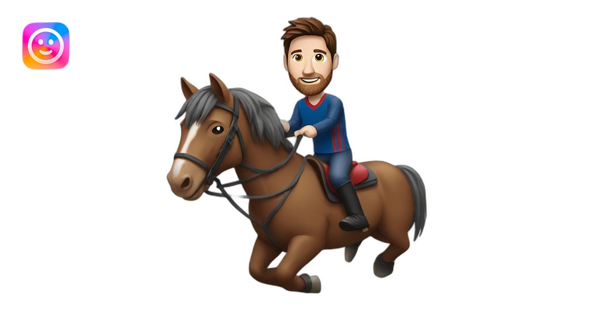 messi riding a horse emoji | AI Emoji Generator