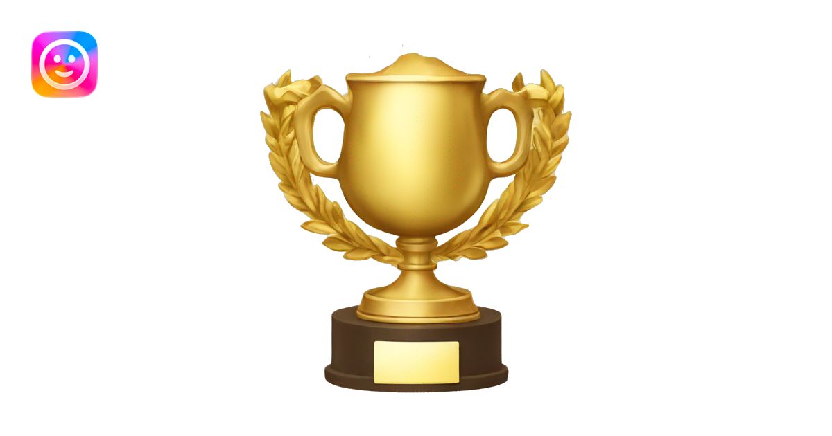 A gold trophy or medal to celebrate winning a dance battle. emoji | AI ...