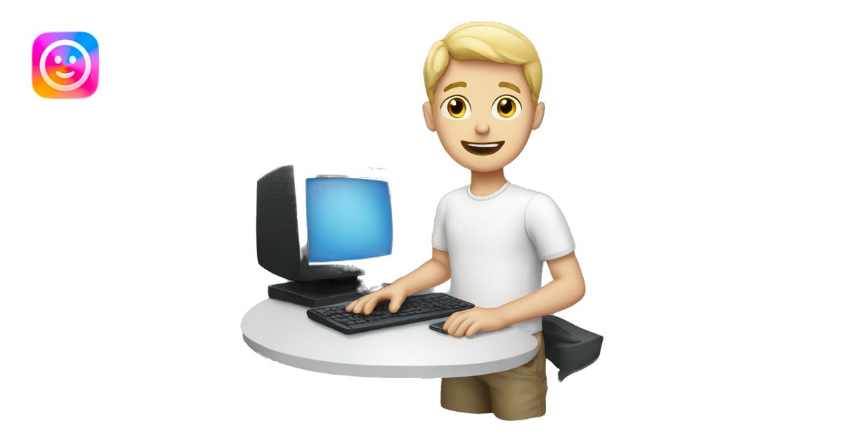 white boy with computer emoji | AI Emoji Generator