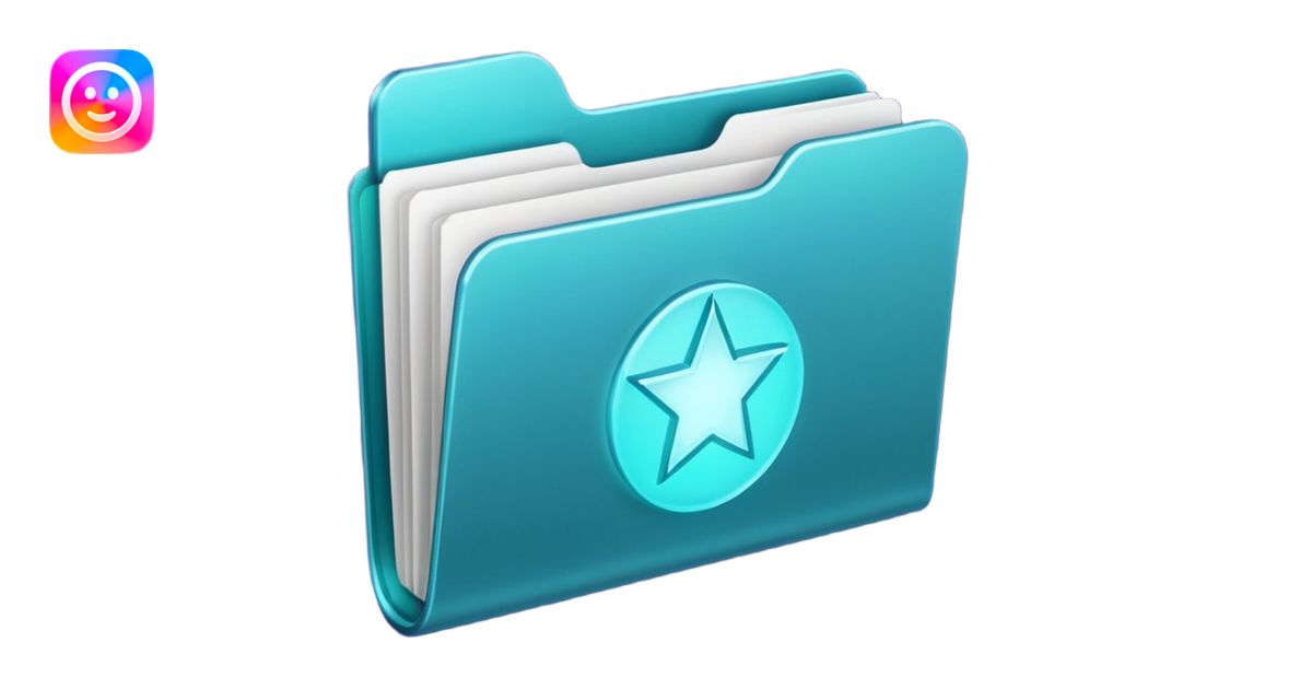 A minimalist glowing folder icon floating on a soft beige background ...