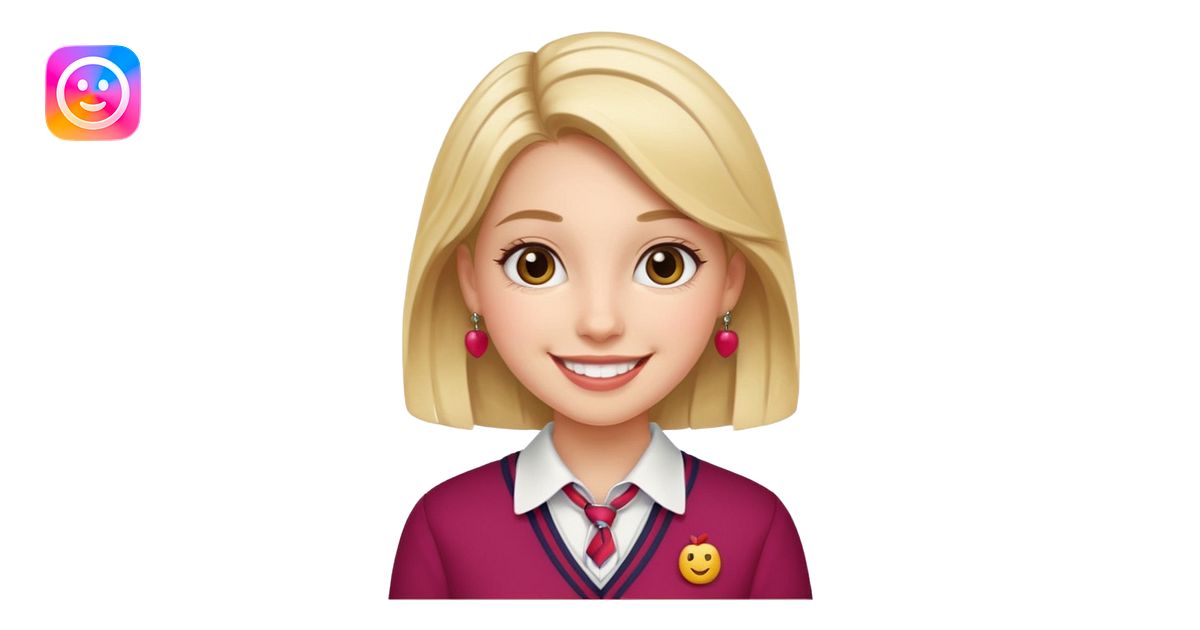 a girl with preppy stuff emoji | AI Emoji Generator