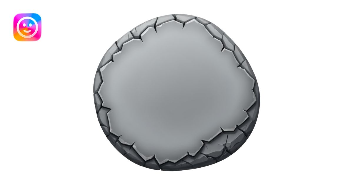 round stone with rough edges, no face emoji | AI Emoji Generator