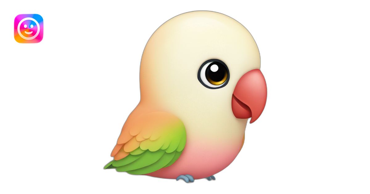 peached face lovebird emoji | AI Emoji Generator