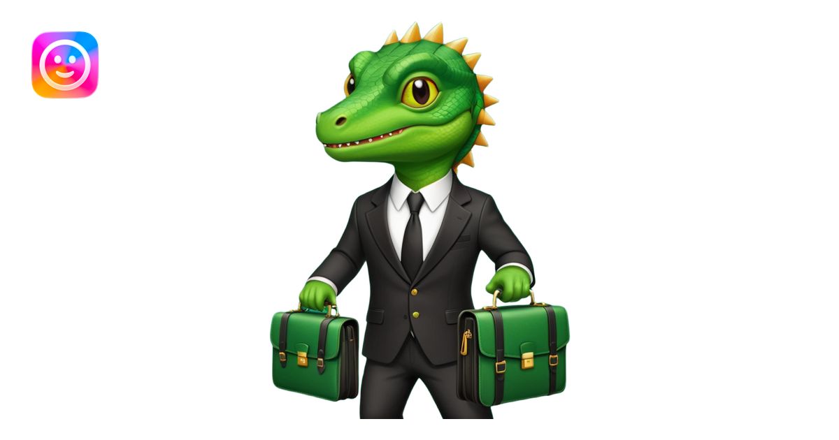 rich capitalist lizard king emoji | AI Emoji Generator