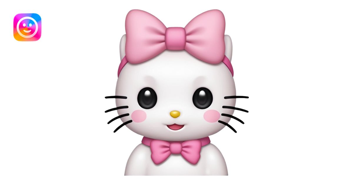 cute chibi stickers hello kitty emoji | AI Emoji Generator