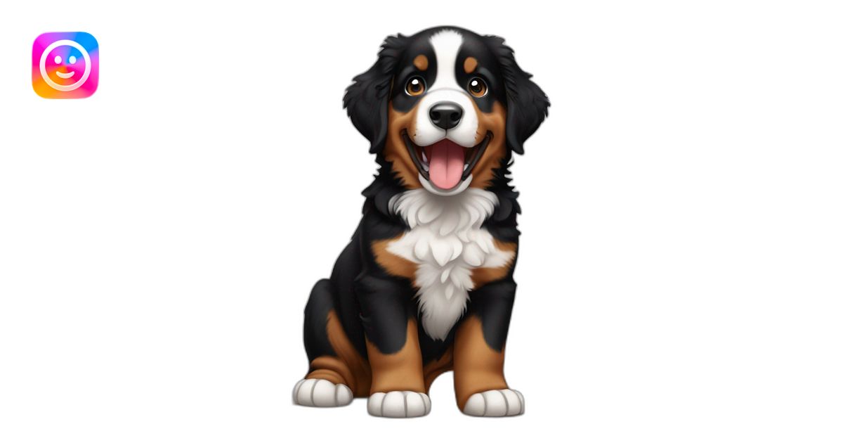 Bernese Mountain Dog Puppy Yawn emoji | AI Emoji Generator