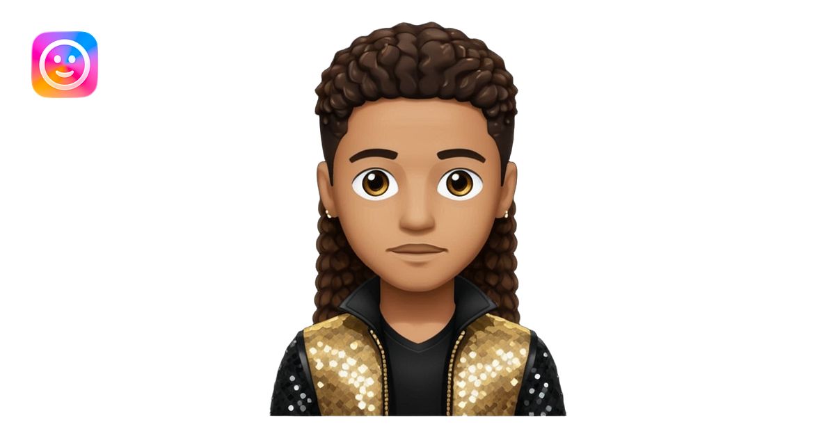 Lil Fizz from B2K with long dark brown hair, black sequin outfit emoji ...