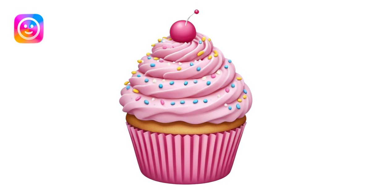 Cupcake with pink icing emoji | AI Emoji Generator
