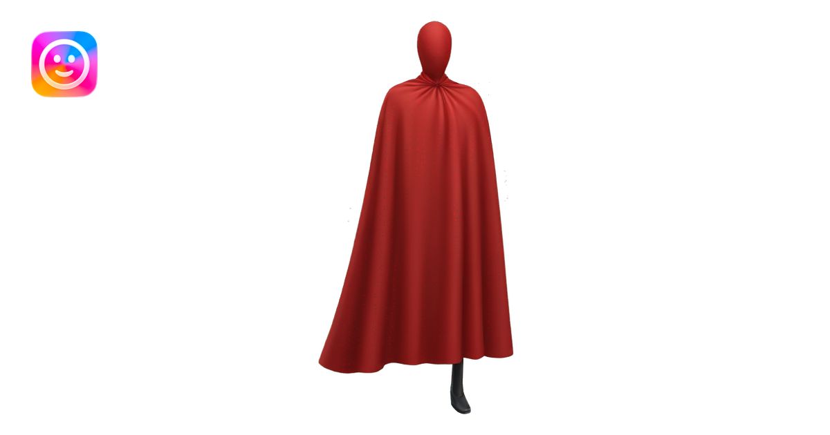 faceless mannequin flying red cape without hood emoji | AI Emoji Generator