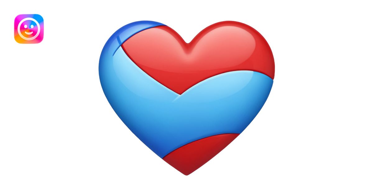 Red and blue mix heart emoji emoji | AI Emoji Generator