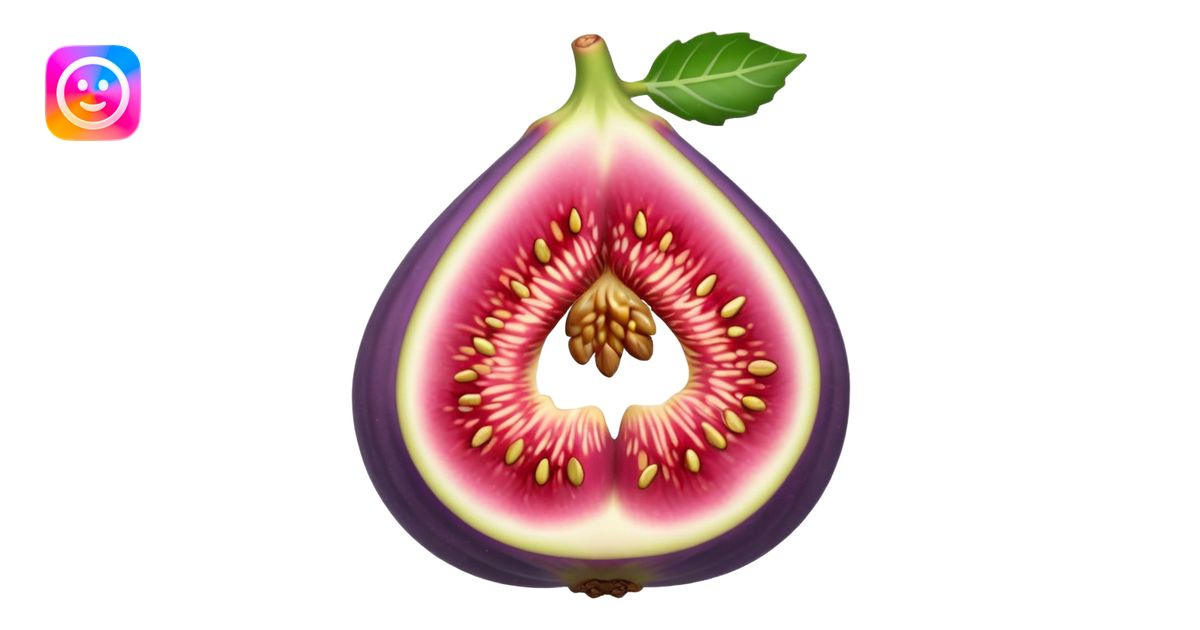 Please create a emoji of a single half of a fig with the internal seeds ...