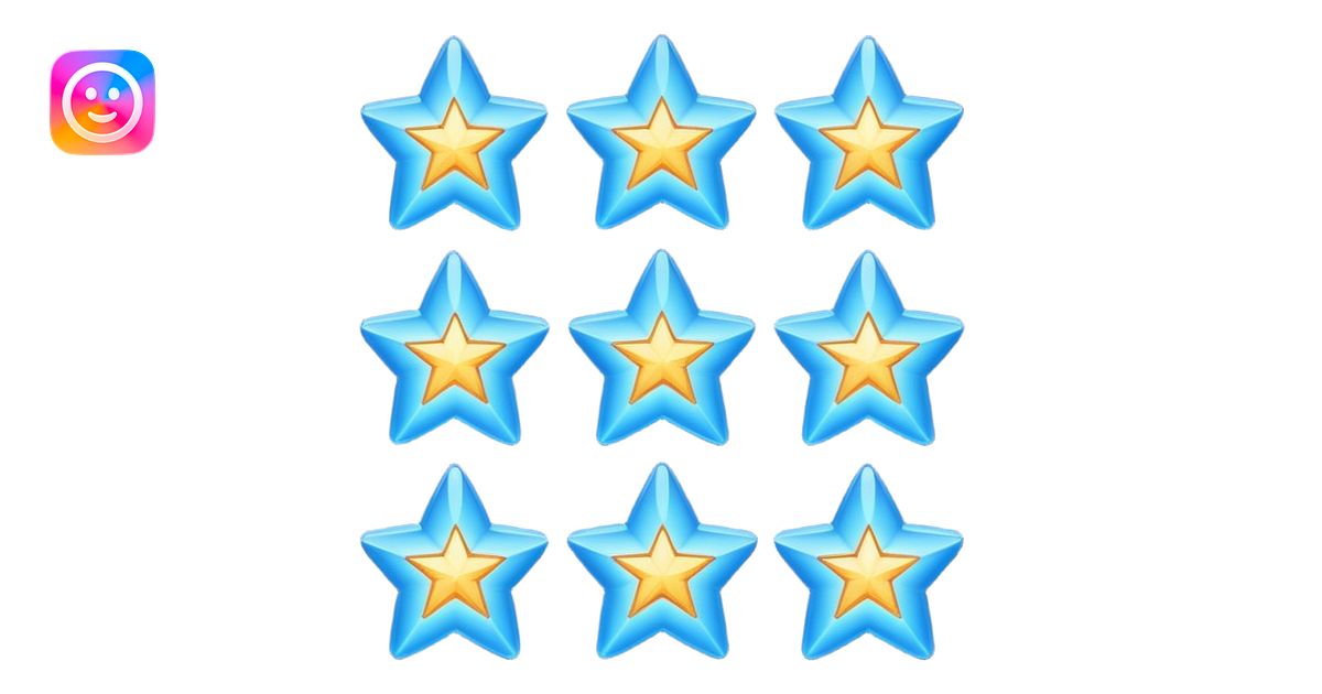 5 solid blue stars emoji | AI Emoji Generator