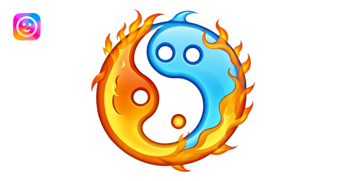 The fire and water emojis are in the form of the yin-yan symbol in ...