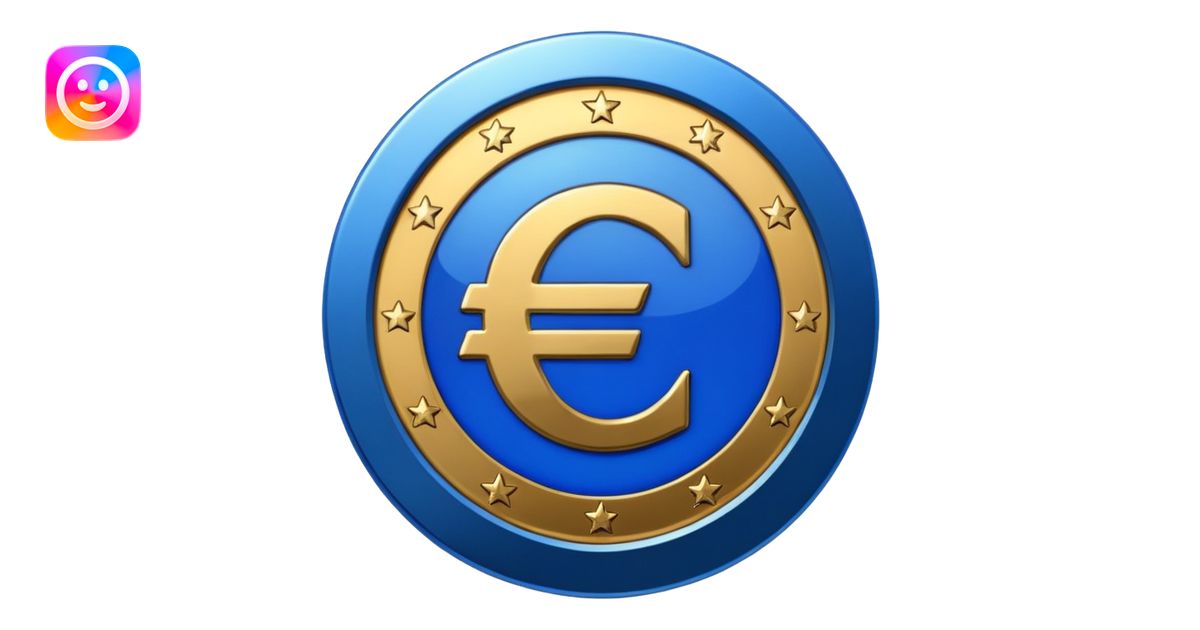 euro coin blue emoji | AI Emoji Generator