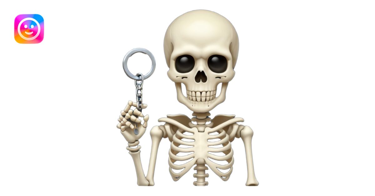 Skeleton guardian – Keys in hand emoji | AI Emoji Generator