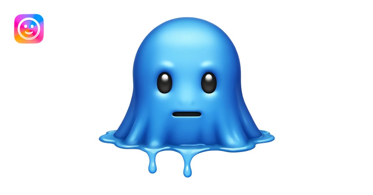 blue slime no face emoji | AI Emoji Generator