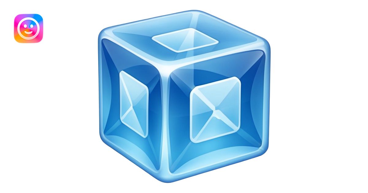 blue color single ice cube emoji | AI Emoji Generator
