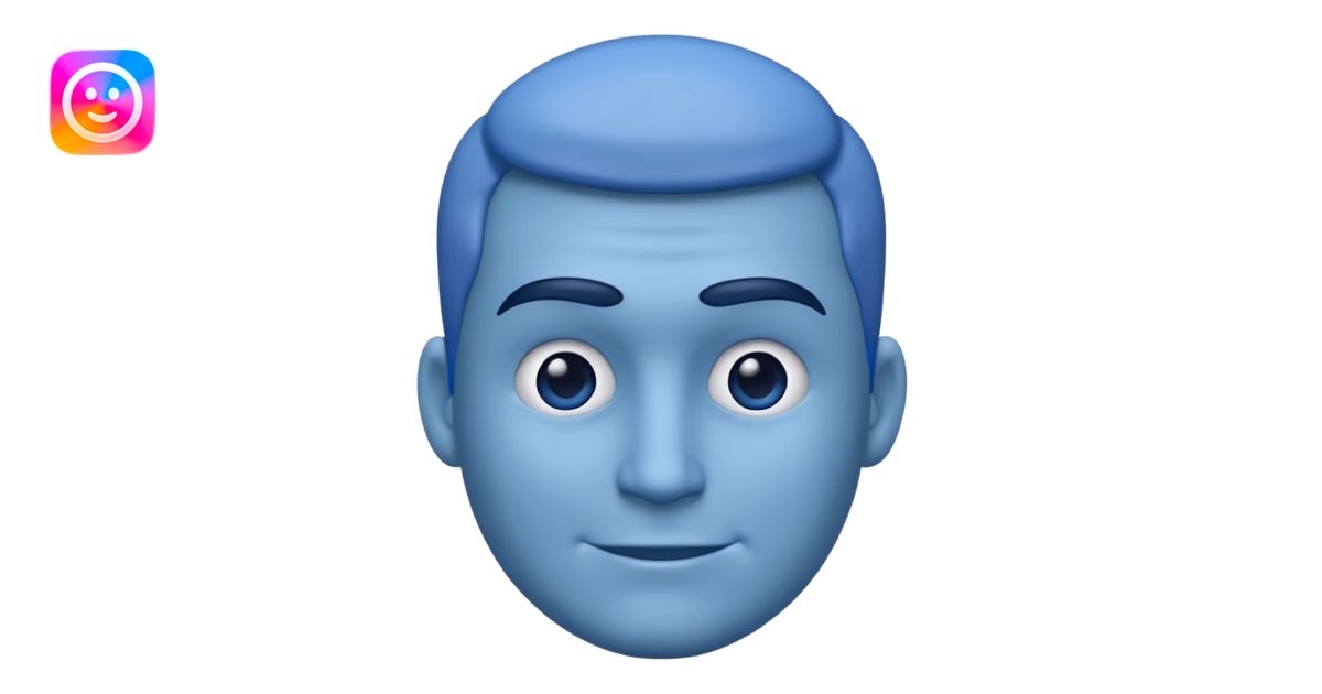 emoji of a racially ambiguous man, who looks serious. no skin color ...