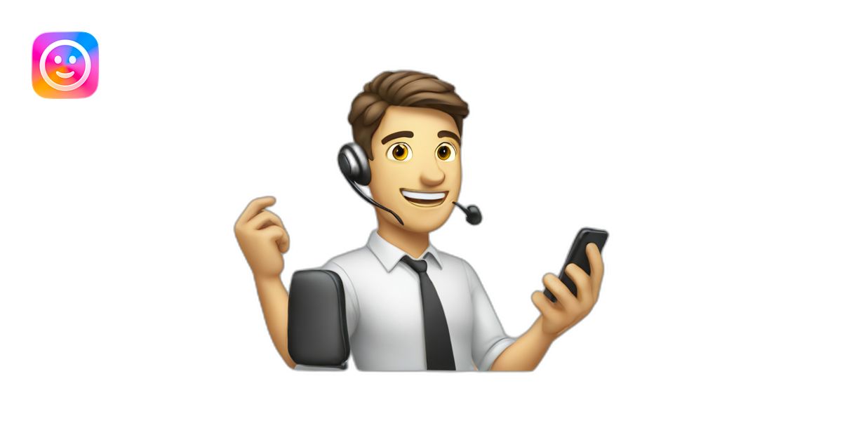 sales guy with phone emoji | AI Emoji Generator