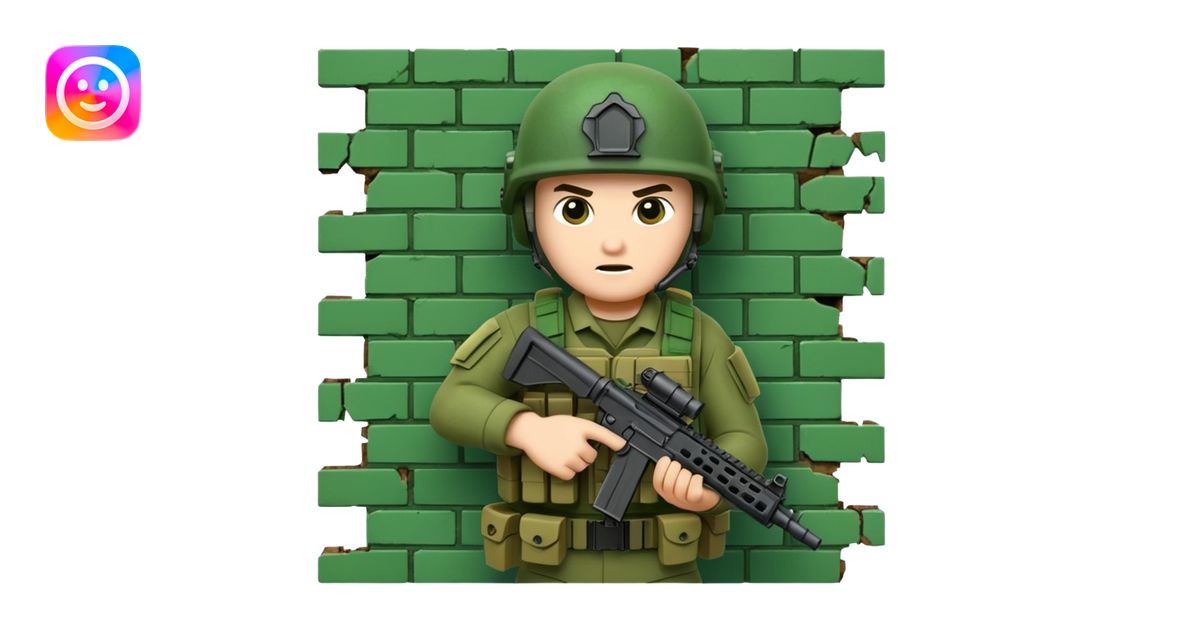 Special tactical operator bursting through a green brick wall emoji ...