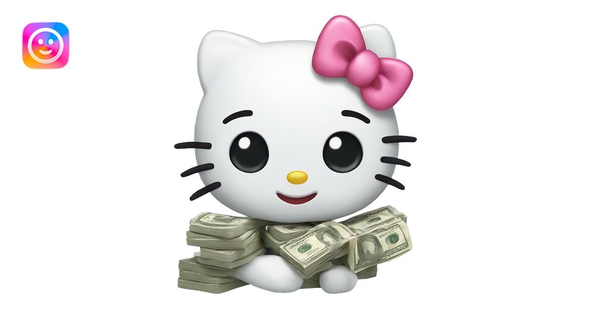 hello kitty with money emoji | AI Emoji Generator