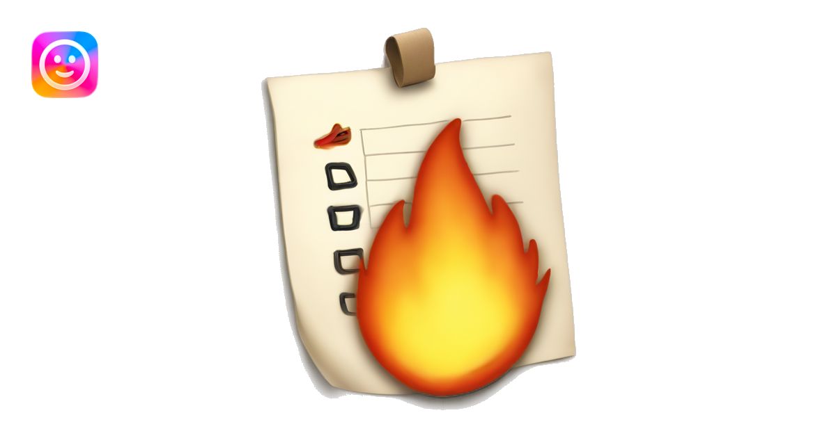 to do list on fire emoji | AI Emoji Generator