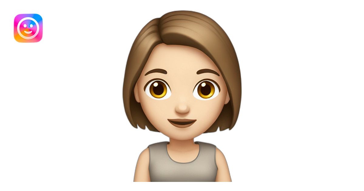 white girl brown hair with laptop emoji | AI Emoji Generator