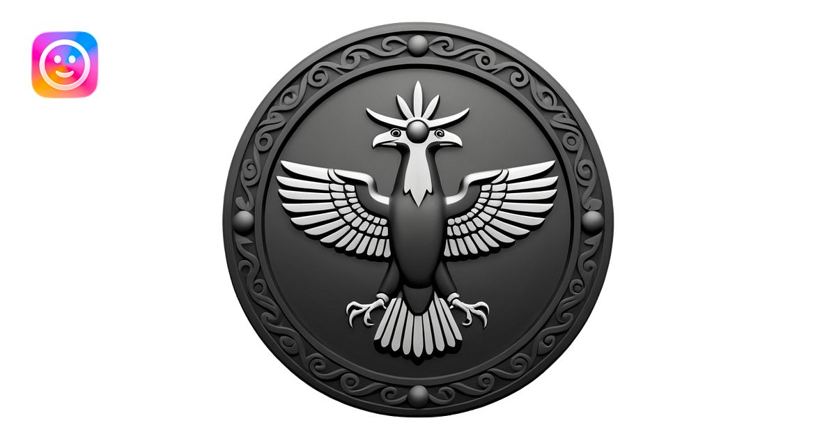 Minimal Faravahar-inspired ancient glyph, Unicode-like pictogram ...