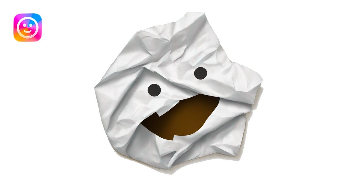 crumpled up piece of piece of paper emoji | AI Emoji Generator
